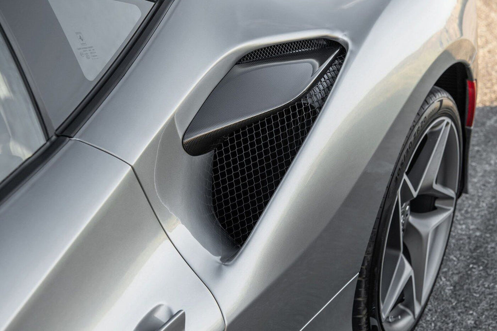 2019-2024 Ferrari F8 OEM Style Dry Carbon Fiber Side Air Intake Fins ...