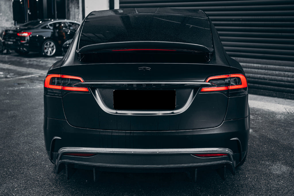 2016-2018 Tesla Model X SUV RZS Style Carbon Fiber Rear Diffuser